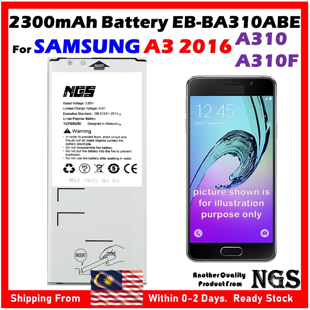 (NO LOGO) 2300mAh Battery EB-BA310ABE Compatible For Samsung Galaxy A3 2016 A310 A310F | Shopee ...