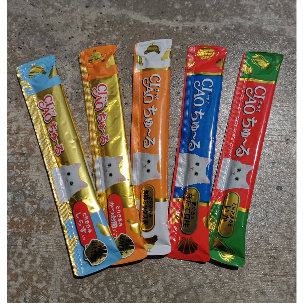 CIAO + Inaba CHU RU/ Moochie CAT TREATS x 1 Stick (RANDOM FLAVOUR ...