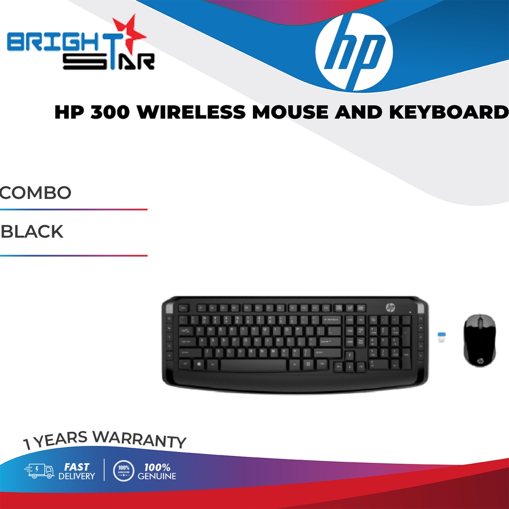 HP 300 Wireless Mouse And Keyboard - Black | Shopee Malaysia