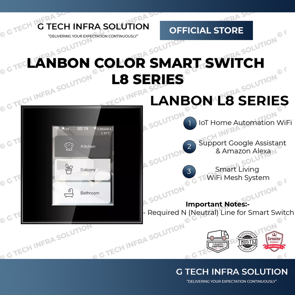 Smart Switch L8-HS EU - IOT Home Automation WIFI Smart Home LANBON ...