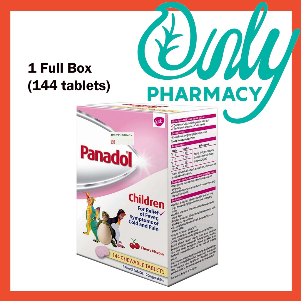 Panadol Children Chewable Tablets 120MG 12x12's/box(Total 144's tablet ...