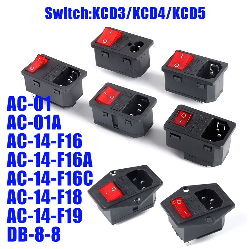 AC-01 AC-14-F16 Electrical Power Socket 250V Rocker Switch Brass 10A ...