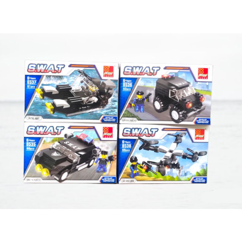 Diy SWAT Block Brick Toy, Police Vehicle Disassembly and Disassembly ...