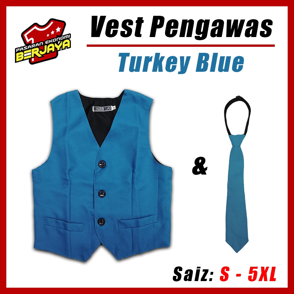 Vest Pengawas Turkey Blue/Biru Muda Sekolah Rendah/Menengah (READY ...