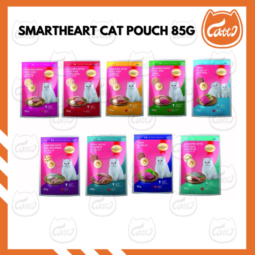 CATTO Smart Heart Pouch Cat Pouch Adult Kitten Makanan Kucing ...