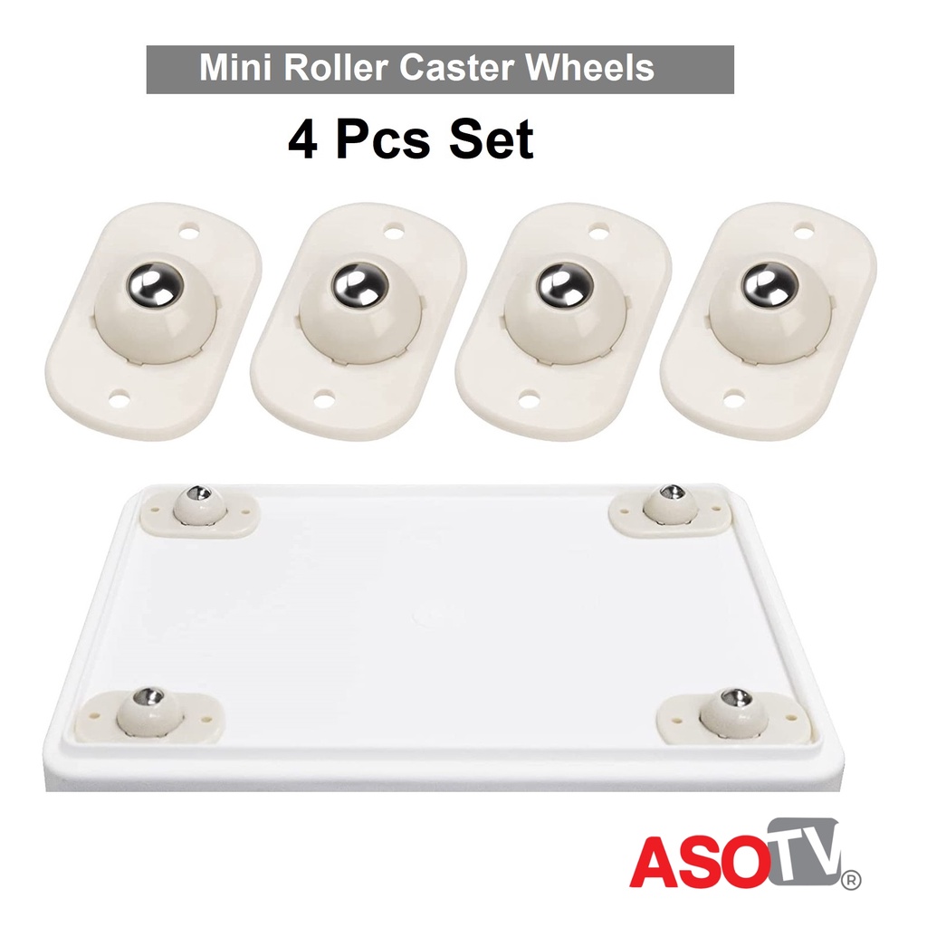 ASOTV® 4 Pcs Mini Roller Wheel Self Adhensive Caster Wheel Mini Swivel ...