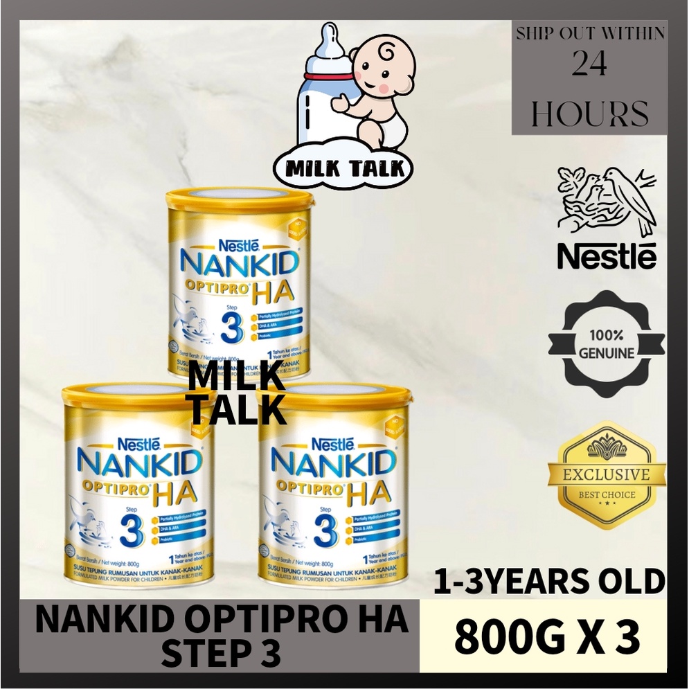 Nestle Nankid Optipro HA Step 3 Hypoallergenic (800g X 3) Exp: 01/2025 Nan | Shopee Malaysia
