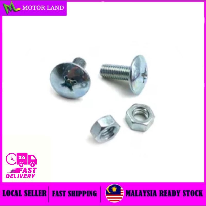 UNIVERSAL MOTORCYCLE BRACKET BASKET SCREW & NUT /SCREW NUMBER PLATE ...