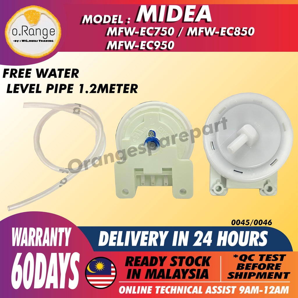 MFW-EC750 / MFW-EC850 / MFW-EC950 MIDEA WASHING MACHINE WATER LEVEL ...
