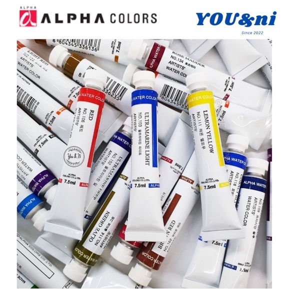 100% Original Artists Alpha Watercolor Single Tubes 7.5ml Water (pcs ...