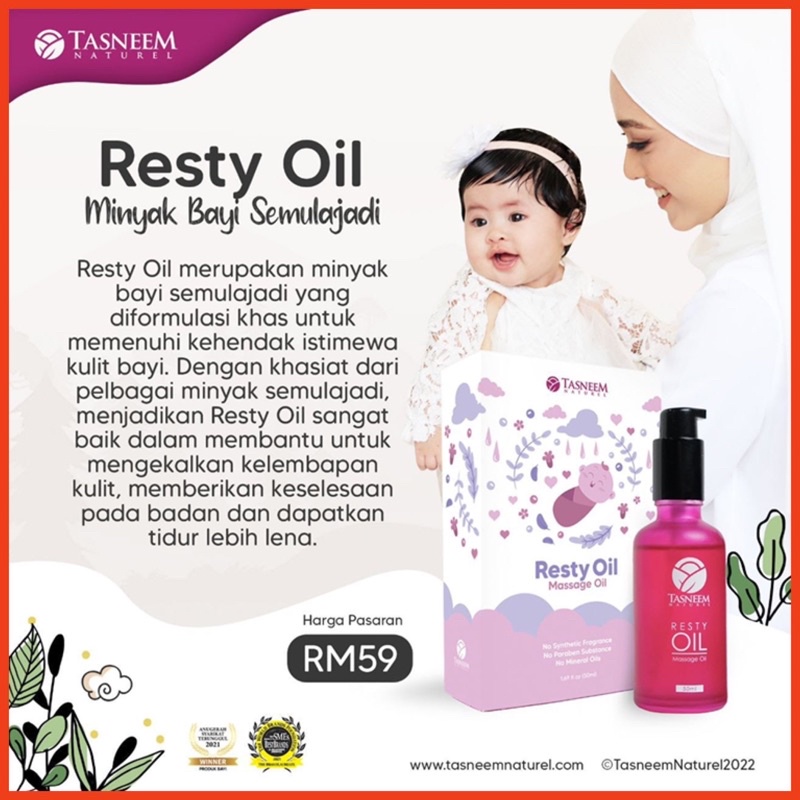 Resty Oil Minyak Bayi Semulajadi Tasneem | Shopee Malaysia