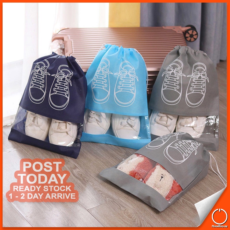 𝐃𝐔𝐒𝐓𝐏𝐑𝐎𝐎𝐅 Non Woven Drawstring Shoes Storage Bag Makeup Beauty Tool ...