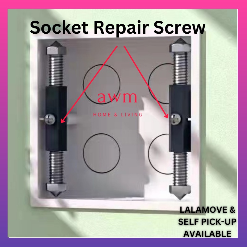 AWM 10PCS 86 Type Switch Box Socket Cassette Screws Support Rod Wall ...