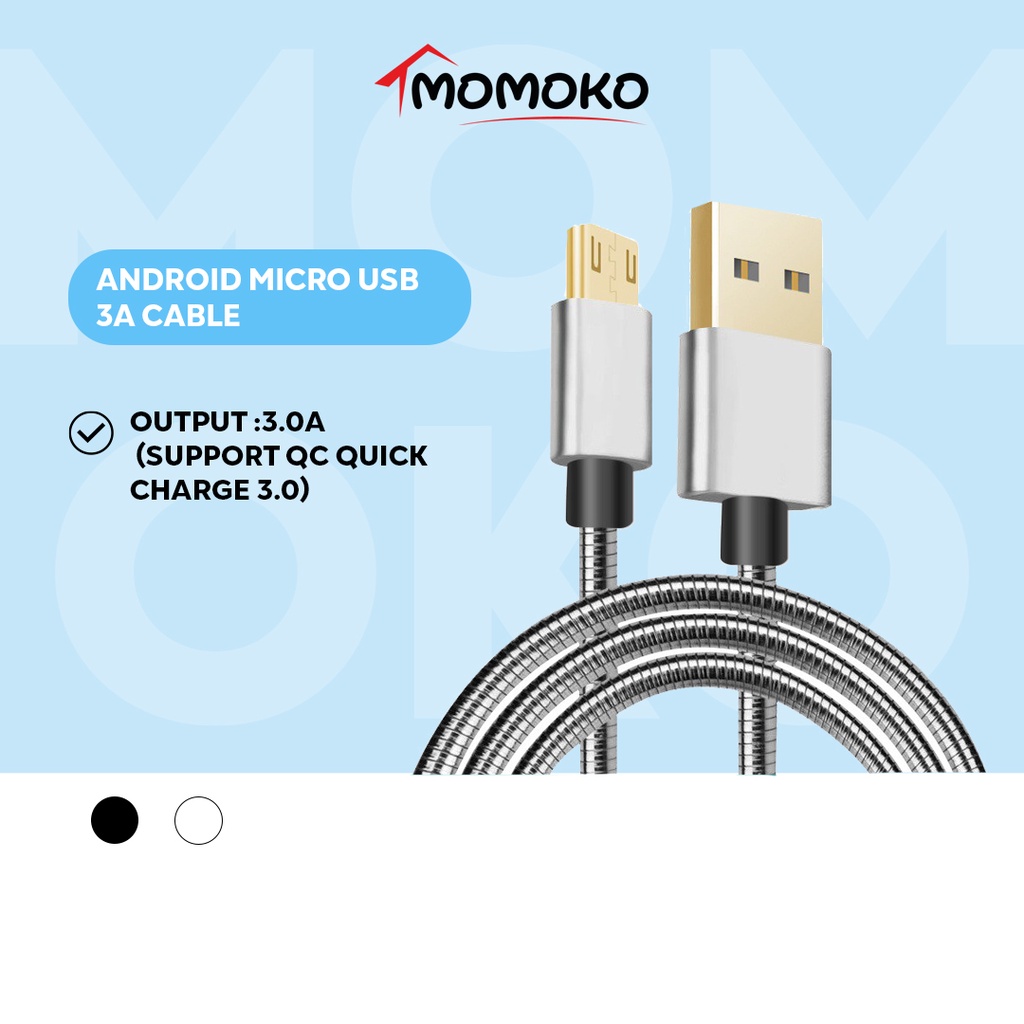 Android Micro Usb 3A Cable Max Speed Fast charging Metal Braided Data ...