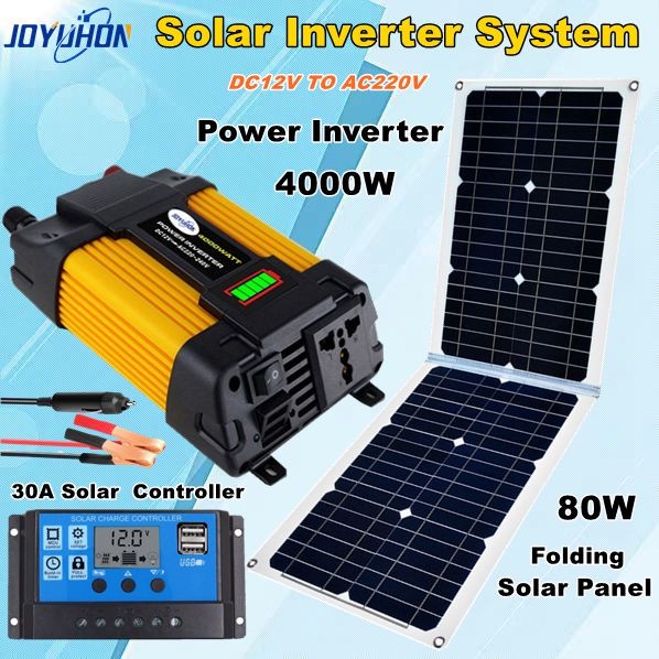 JOYUHON Solar panel power inverter system set 4000W with 80W solar ...