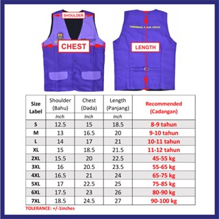 VEST PRS LELAKI PEREMPUAN [S-7XL] SIAP SULAM READY STOCK SEKOLAH RENDAH MENENGAH PRS PEMBIMBING ...