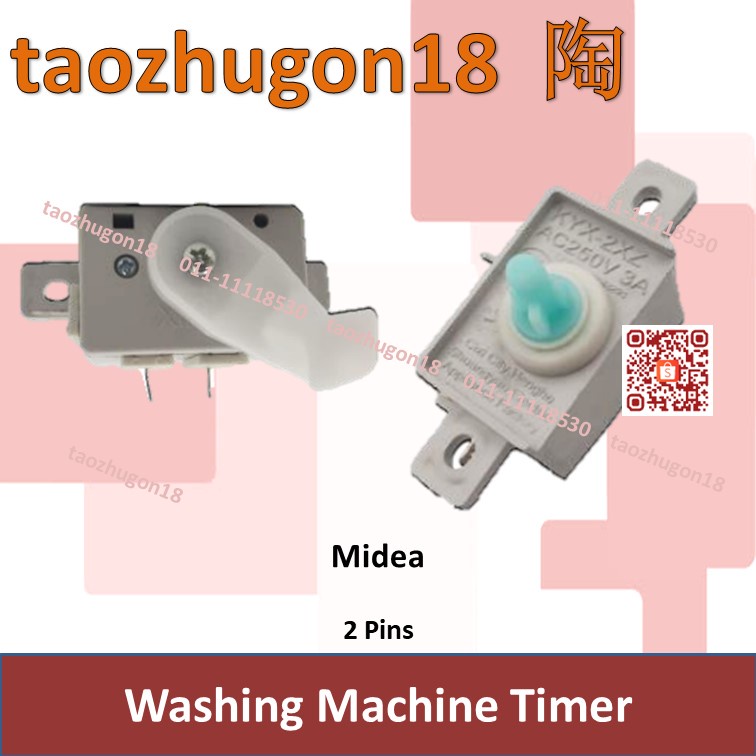 (3 Pin) Midea Semi Auto Washing Machine Mesin Basuh Spin Timer | Shopee ...