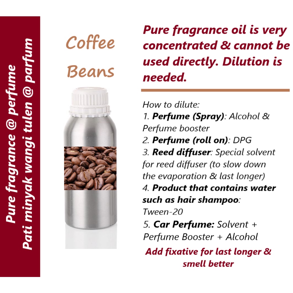 Pati/Pure Fragrance Oil [COFFEE BEANS/KOPI] Pati Minyak Wangi Tulen ...