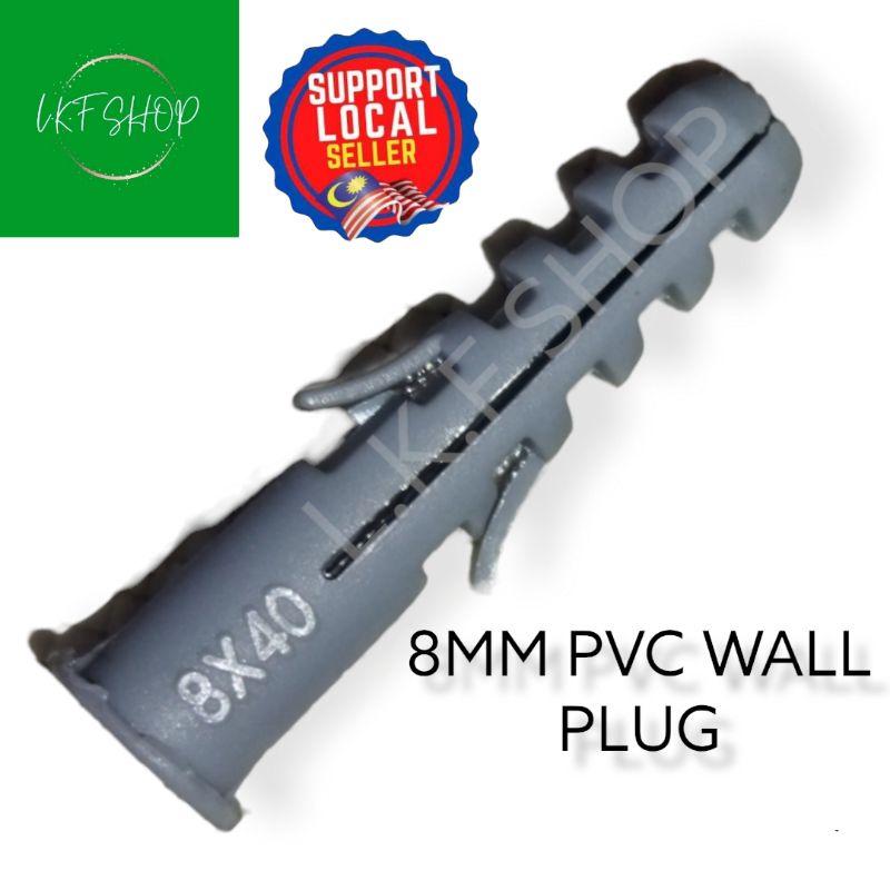 10pcs PVC Wall Plug 8mm Plastic Wall Plug ~L.K.F SHOP~ | Shopee Malaysia