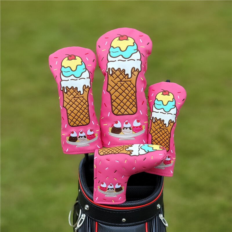 Ice Cream Golf Club #1 #3 #5 Wood Headcovers Driver Fairway Woods Cover ...