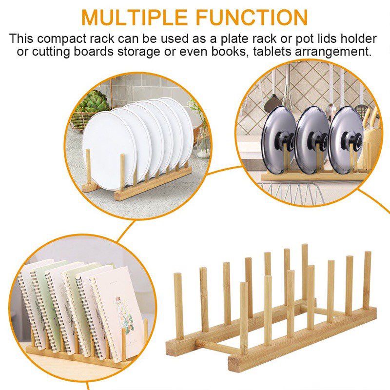 Bamboo Wooden Dish 7 Bracket Ikea Rak Pinggan Mangkuk Cawan ...