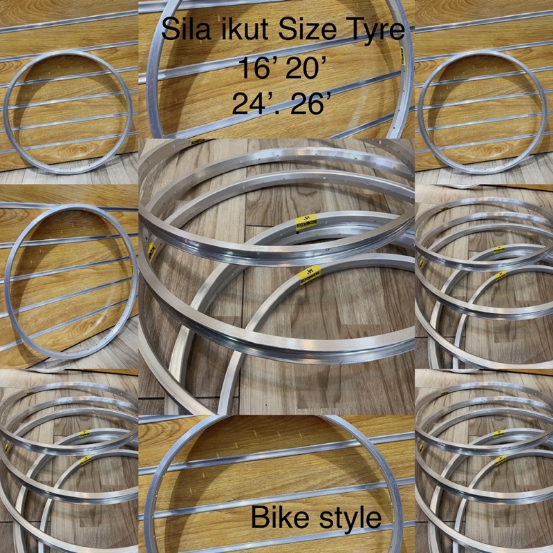 RIM BASIKAL 16" 20" 24" 26'' INCH RIM ALLOY BICYCLE RIM FRAME | Shopee ...