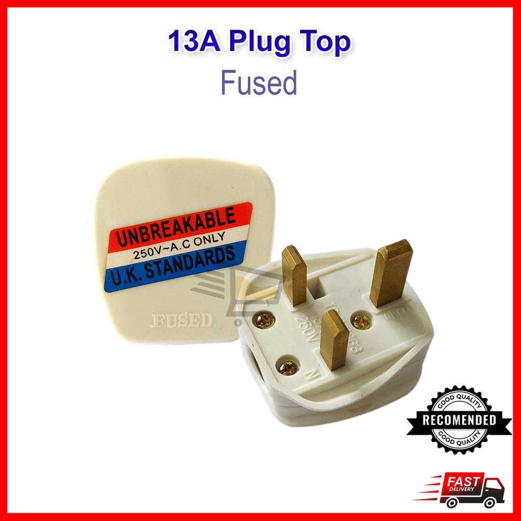 BOSS SUDAH GILA 13A Unbreakable Fused Plug Top with Cord Grip | Shopee ...