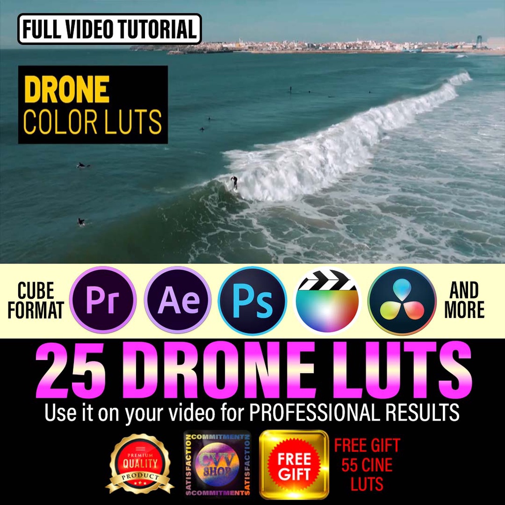 LUT Color Preset Pack - Drone LUTs For Most Major Video Editing ...