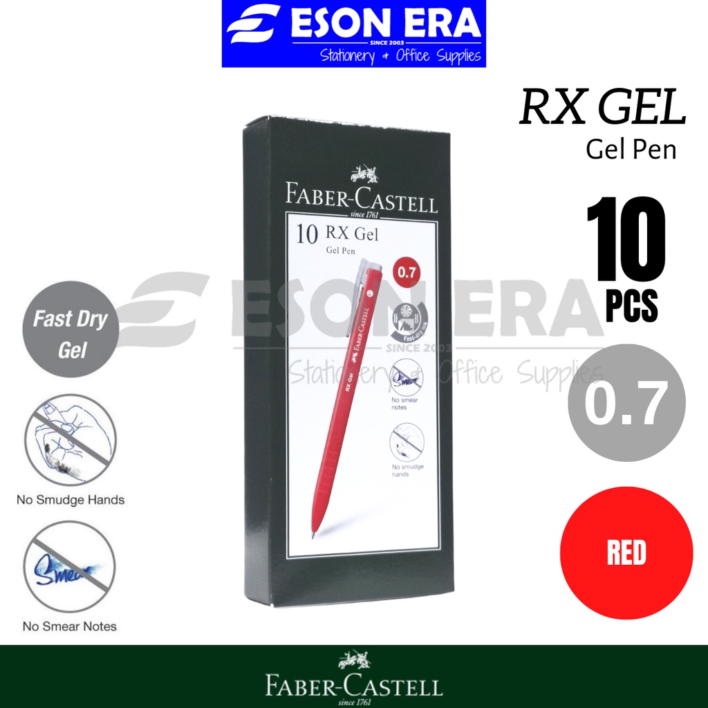 Faber-Castell RX GEL Gel Pen 10pcs/box 0.5mm / 0.7mm Fast Dry Ink ...