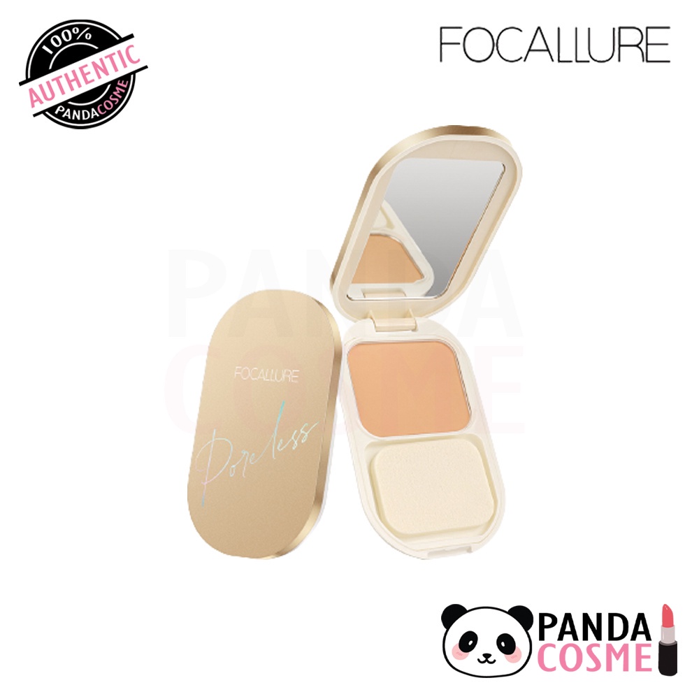 FOCALLURE [FA-206] Golden Long Lasting Wearing Poreless Compact Powder ...