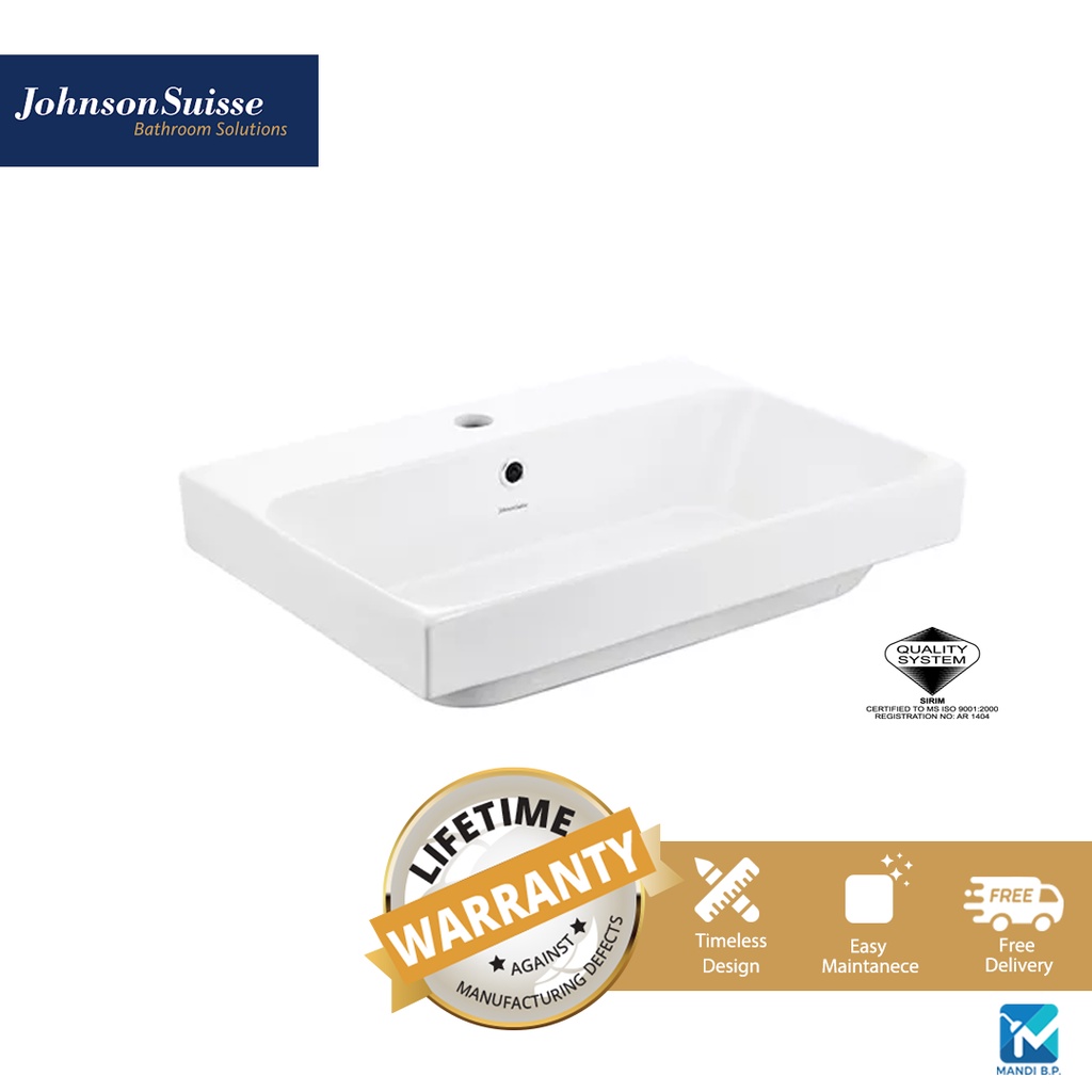 Johnson Suisse Gemelli Rectangular Semi insert Basins / Bathroom Basin ...