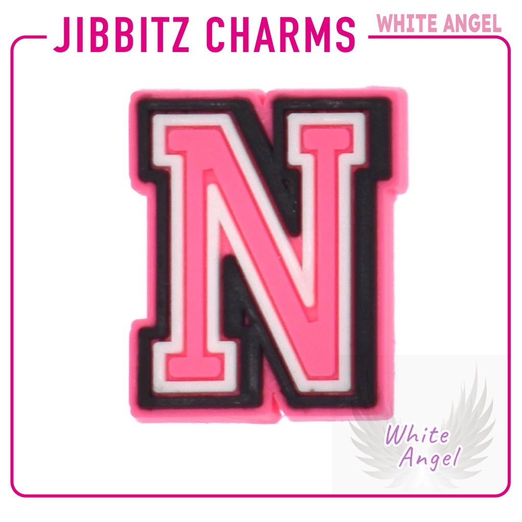 Alphabet PINK Jibbitz Charms Numbering Letters Shoe Decoration ...