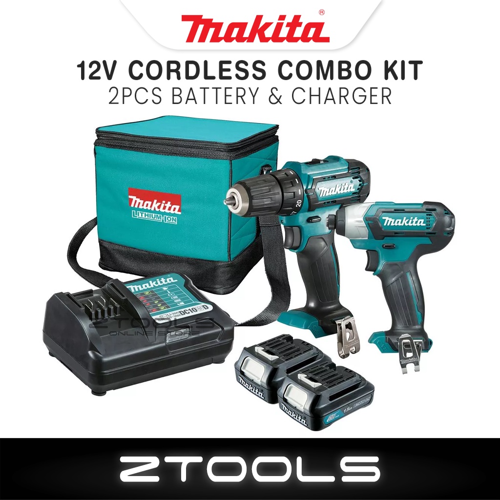 MAKITA 12V Cordless Combo Set CLX224 | Driver Drill & Impact Driver DF333D TD110D | Shopee Malaysia