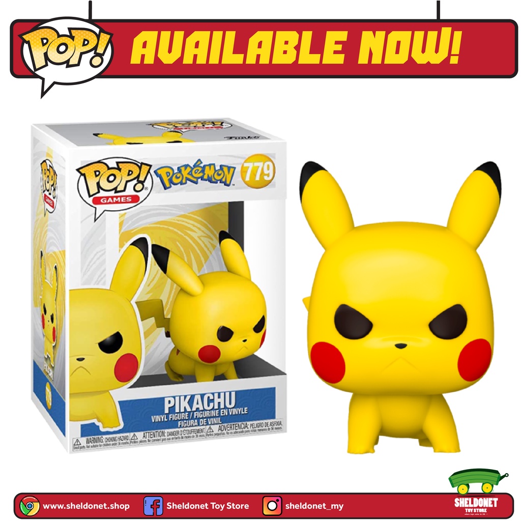 Funko Pop! Games: Pokemon - Pikachu Angry Crouching (Attack Stance ...
