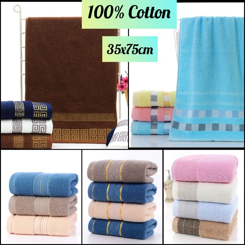 🇲🇾Ready Stock 100% Cotton 35*75cm Face Towel High Quality Tuala Muka ...