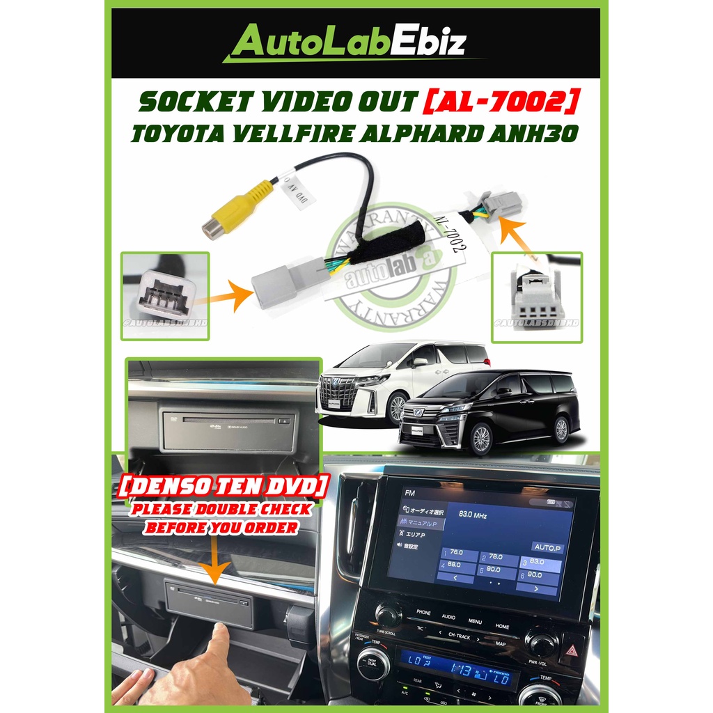 Toyota ALPHARD VELLFIRE ANH30 Socket Camera (Denso Ten) OUT for Roof ...
