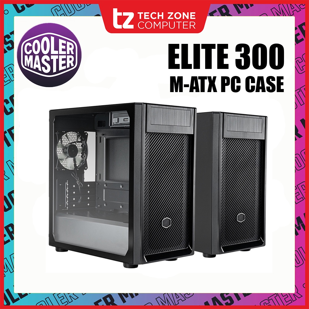 Cooler Master Elite 300 MATX Case E300-KG5N-S00 / E300-KN5N-S00 Tempered Glass / Steel Side ...