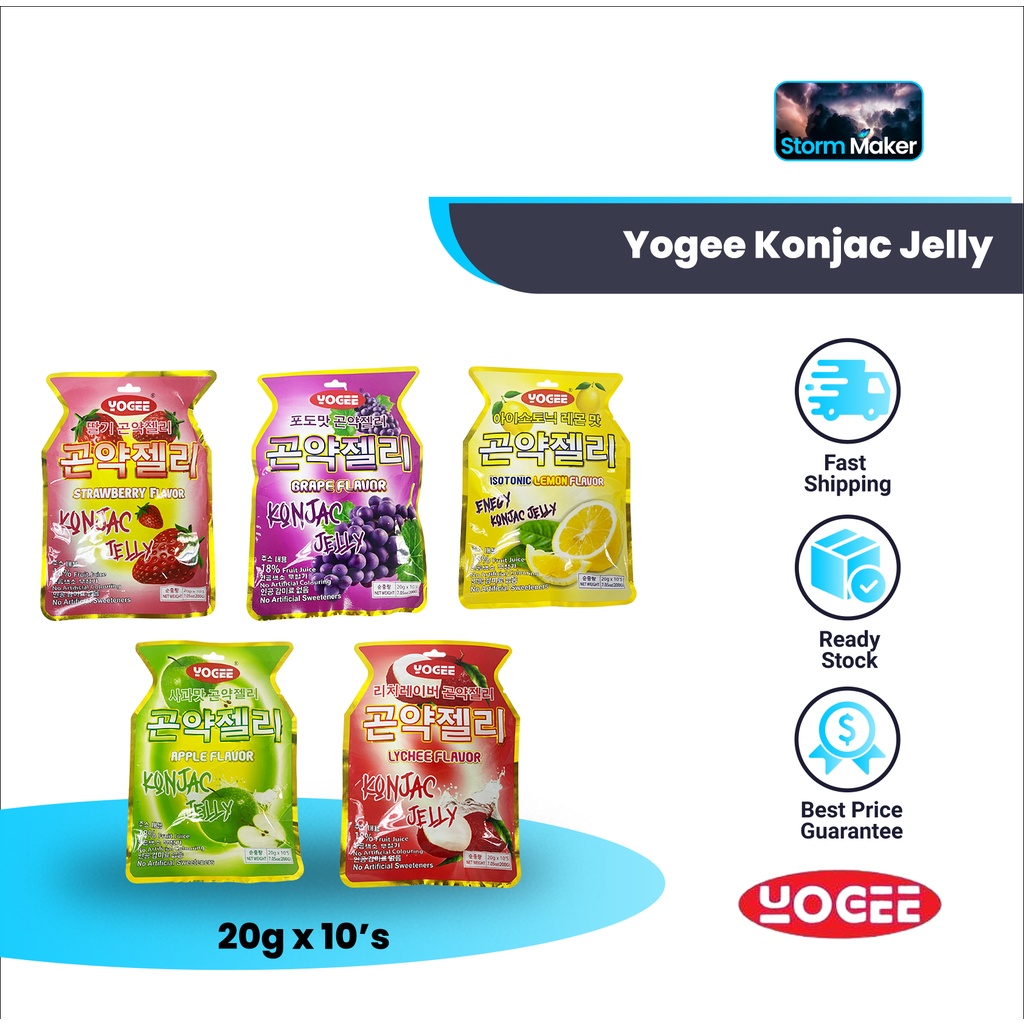 Yogee Konjac Strawberry / Grape / Lemon / Apple / Lychee Jelly 10pcs ...