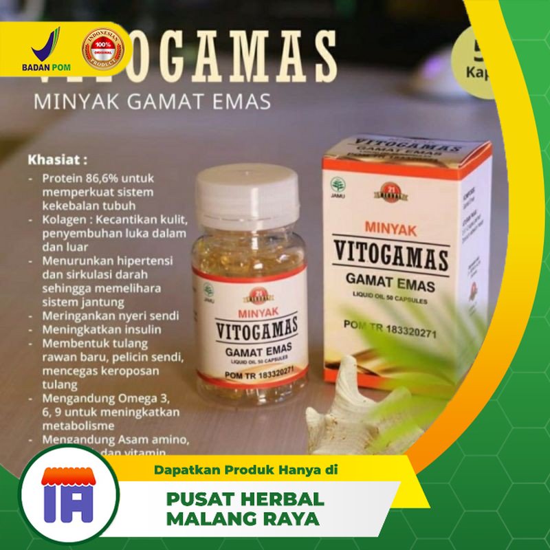 Vitogamas Capsules Gold GAMAT OIL Capsules ORIGINAL MULTI Efficacy OIL ...