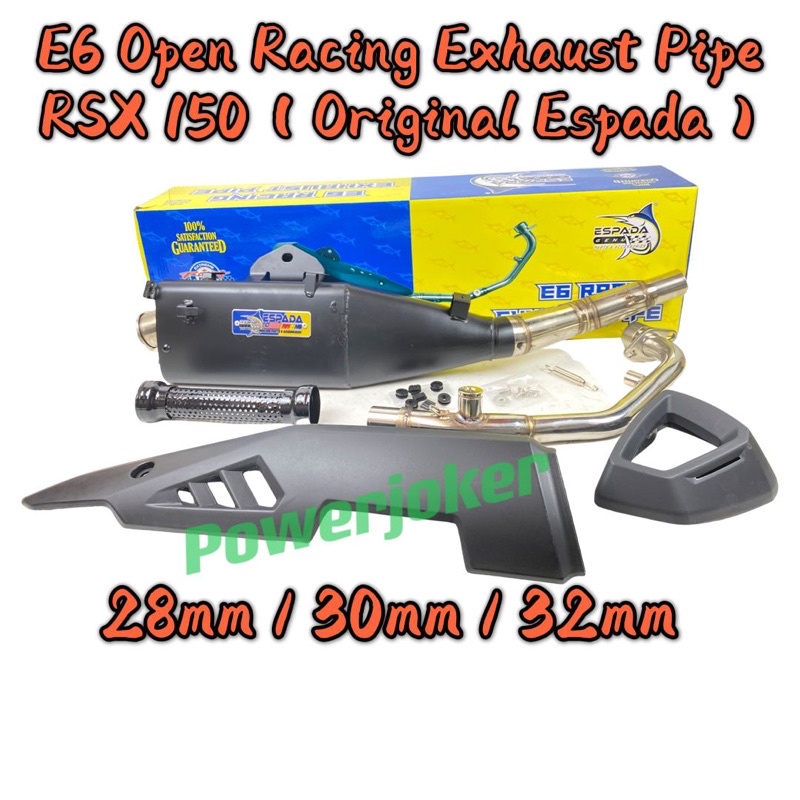 RSX150 RSX 150 (100% Original Espada) 28mm/30mm/32mm) E6 & Back Pressure Racing Exhaust Ekzos ...