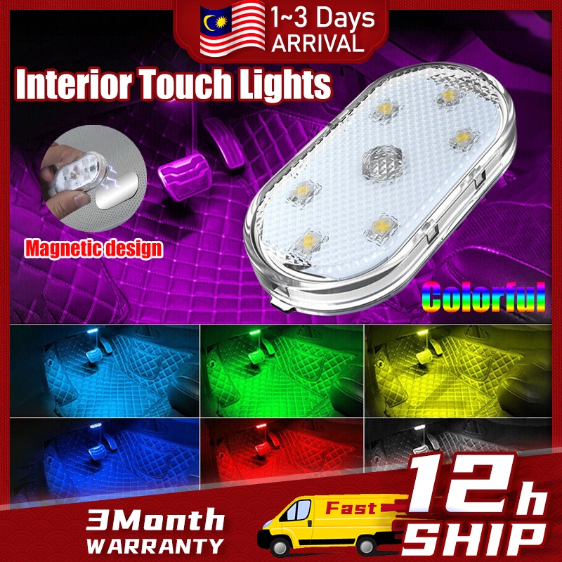 Car Led Touch Light Wireless Mini Car Lamp USB Rechargeable Car ...