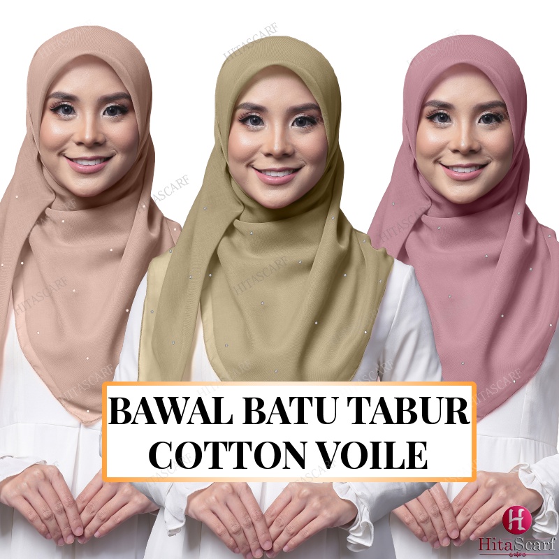 Bawal Cotton Batu Tabur Tudung Bawal Batu murah Tudung murah Bawal ...