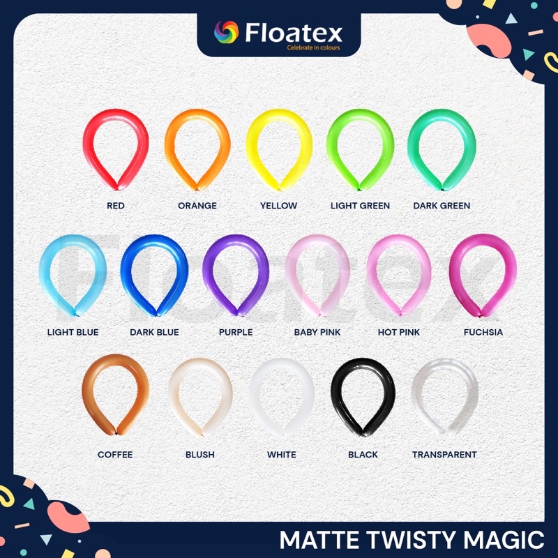 Bk Brand 260 Twisty Magic Latex Balloon Long Shape Latex Balloon Twist ...