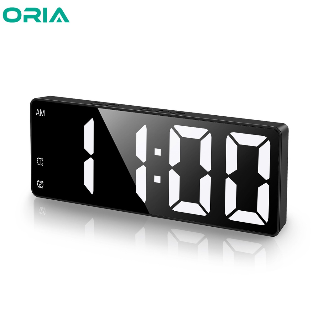 Oria Usbbattery Powered Digital Alarm Clock With 1224hr Display Dual 9894
