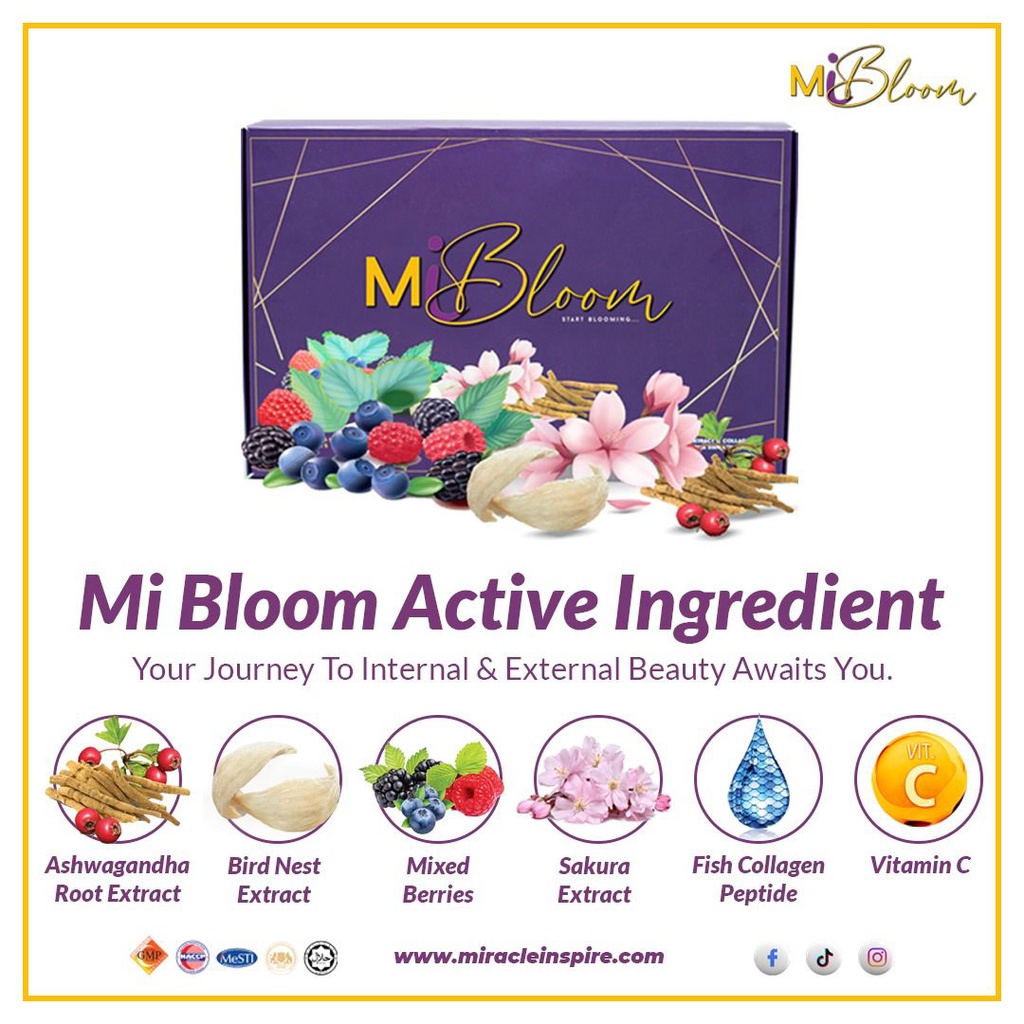 Mi Bloom Premium botanical beauty supplement 25ml per sachet (1 Box ...