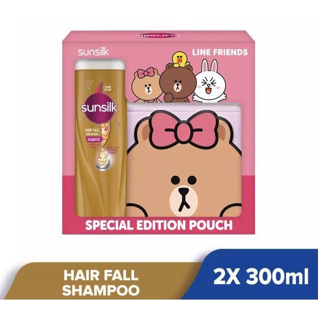 Sunsilk Shampoo Hair Fall Solution 300ml x2 - Free LINE Friends Pouch ...