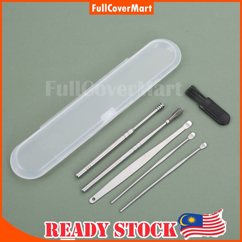 (HM68) Stainless Steel Earpick Set Ear Wax Cleaning Tool Digger Alat ...