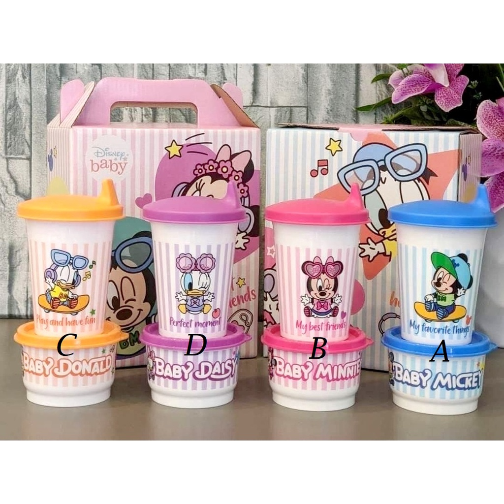 TUPPERWARE Disney Baby Set/ Mickey Minnie Donald duck WITH GIFT BOX ...