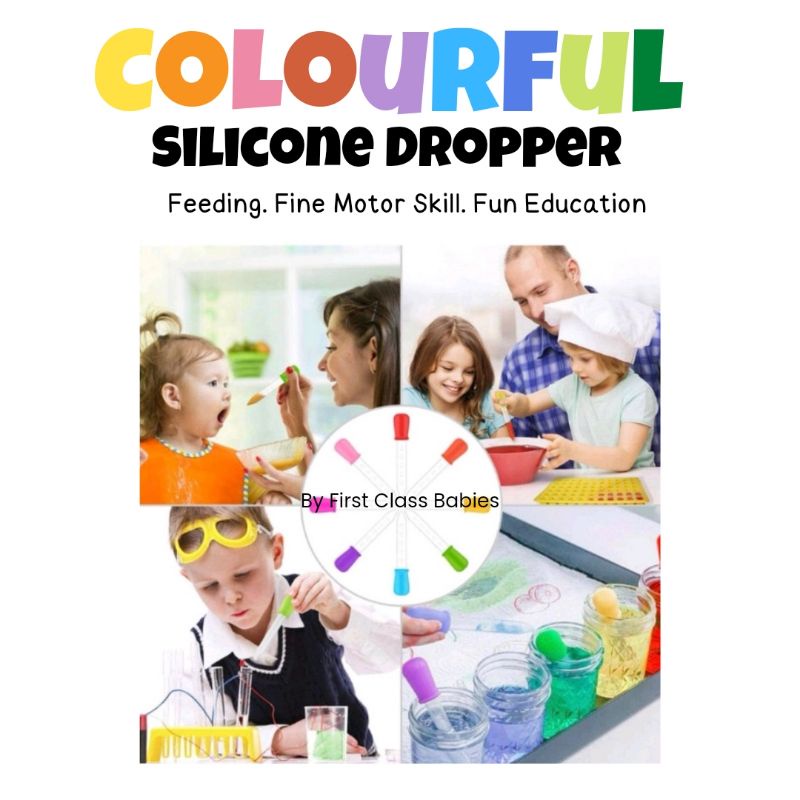 Ready Stock! Silicone Pipette Reusable Dropper. Sensory Montessori Play ...