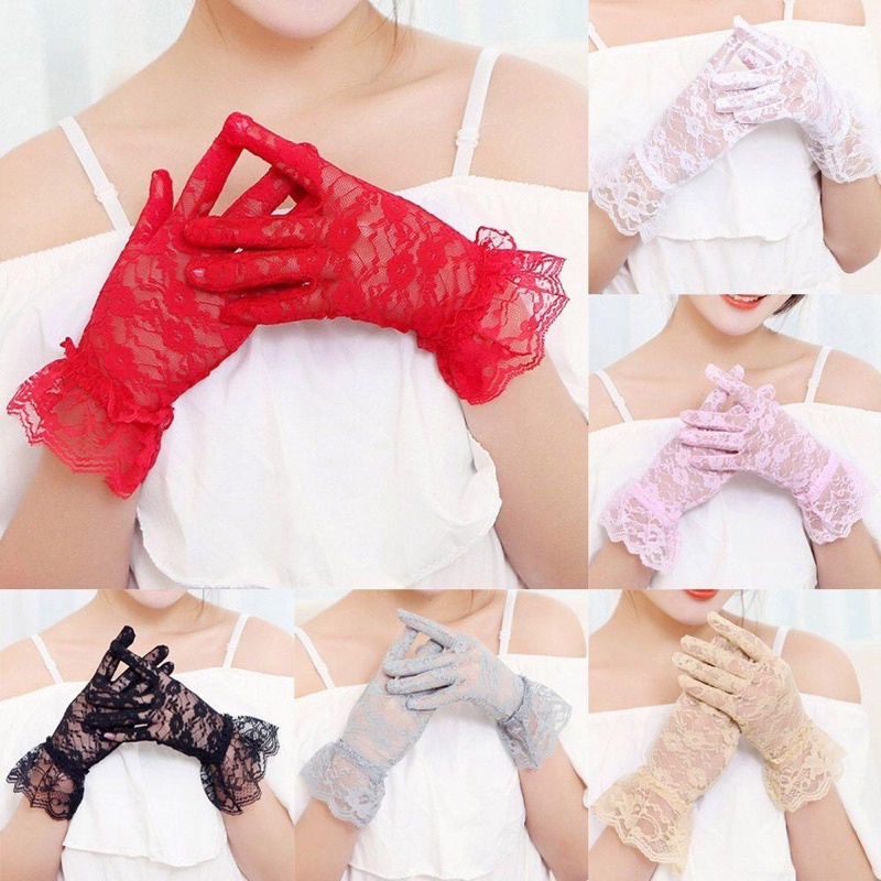 FASHION LACE GLOVES WEDDING ROSE FLOWER.. DINNER GLOVES LACE. EVENT GLOVES LACE. | Shopee Malaysia